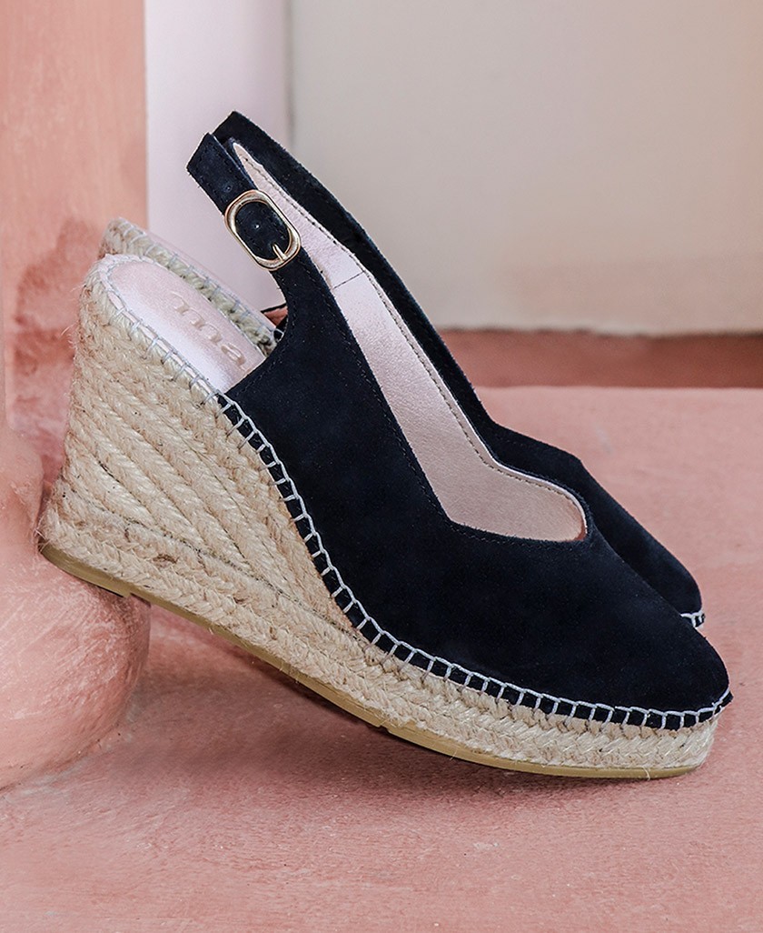 Black wedge espadrilles for women Macarena Denis 6
