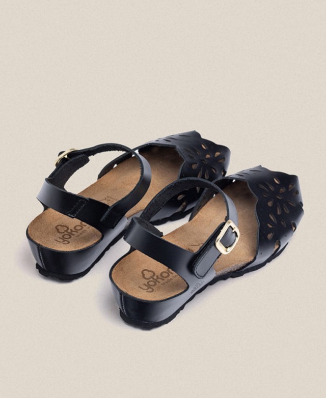Yokono Monaco 047 women's die-cut leather sandals