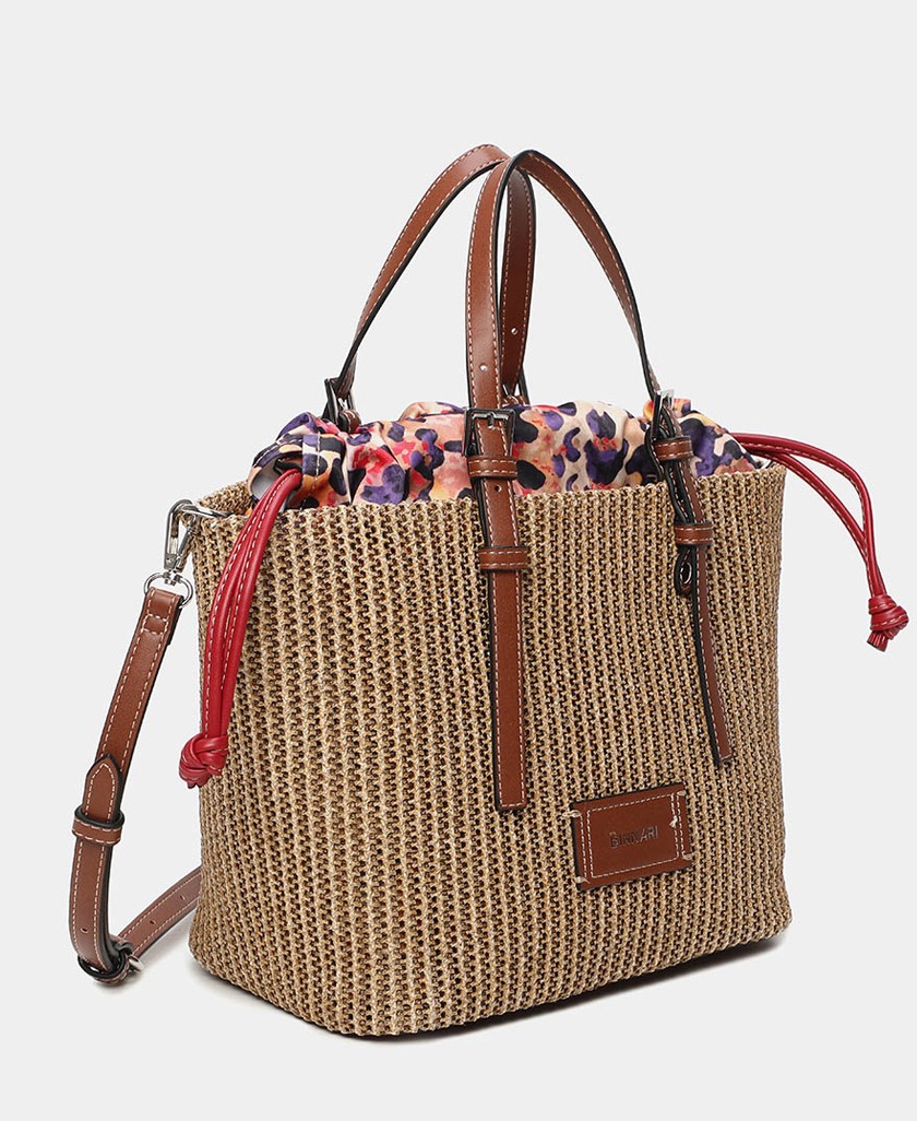 Binnari Edna 2001 two-handle bag for women in rafia
